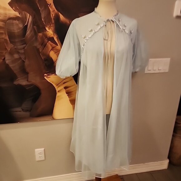 Gotham | Intimates & Sleepwear | Vintage Gotham Baby Blue Robe Dressing ...